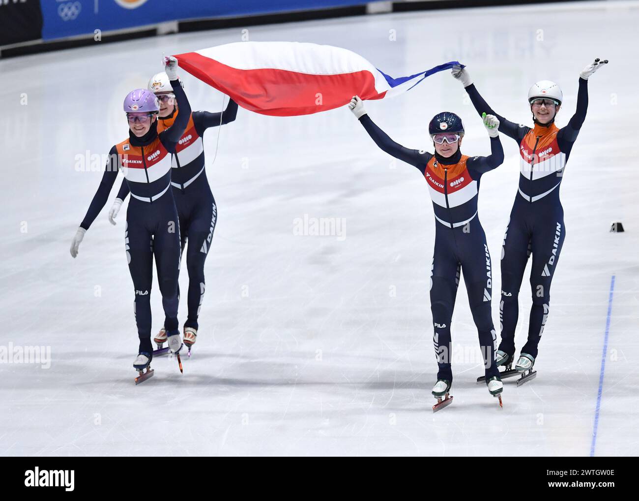 Rotterdam, Netherlands. 17th Mar, 2024. Team the Netherlands celebrate ...