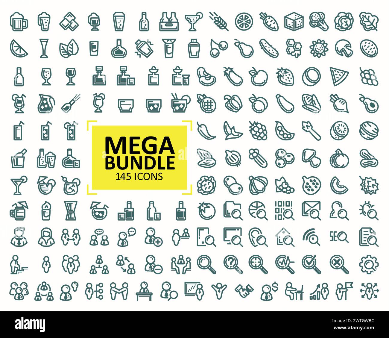 big bundle set vector illustrations fine line icons 32x32 pixel perfect ...