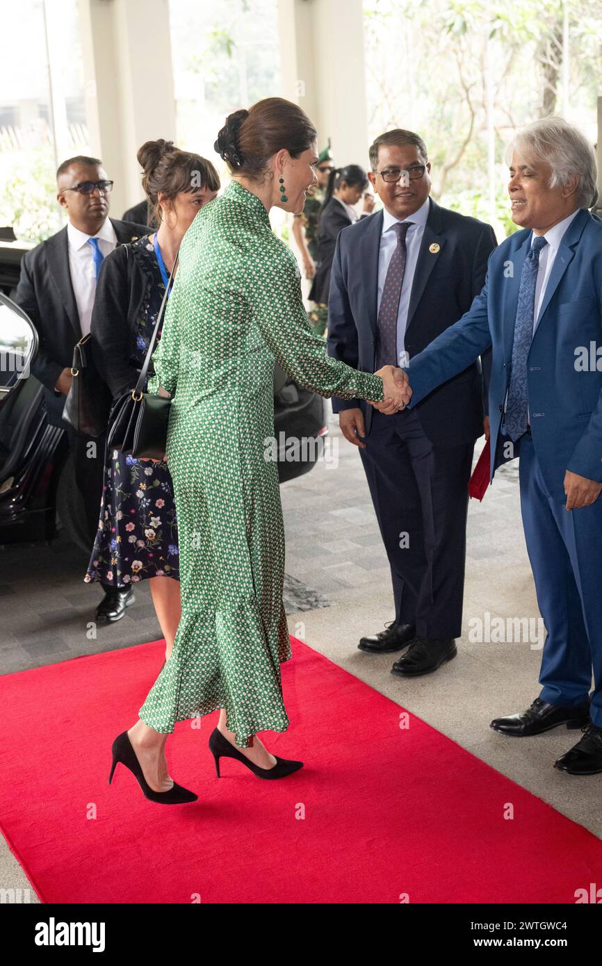 Dhaka, Bangladesh. 18th Mar, 2024. Crown Princess Victoria arrives at ...