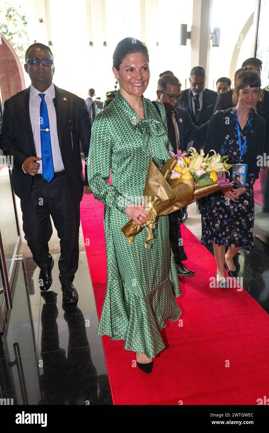 Dhaka, Bangladesh. 18th Mar, 2024. Crown Princess Victoria arrives at ...