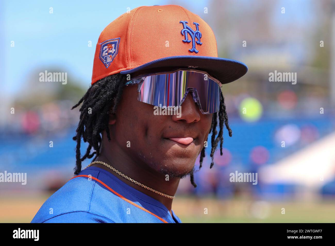 Port St Lucie, FL: New York Mets shortstop Luisangel Acuña (73) during ...
