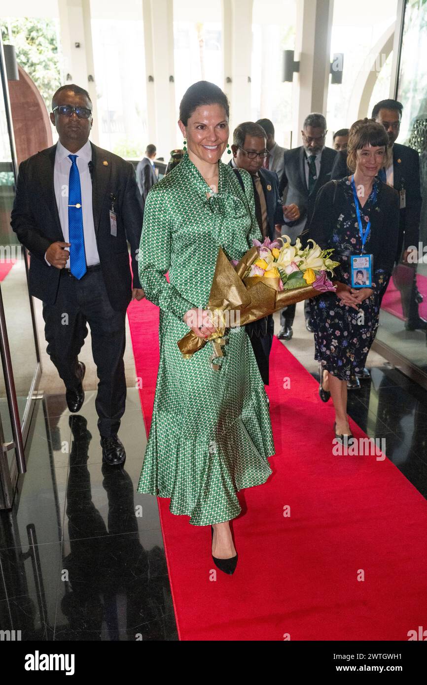 Dhaka, Bangladesh. 18th Mar, 2024. Crown Princess Victoria arrives at ...