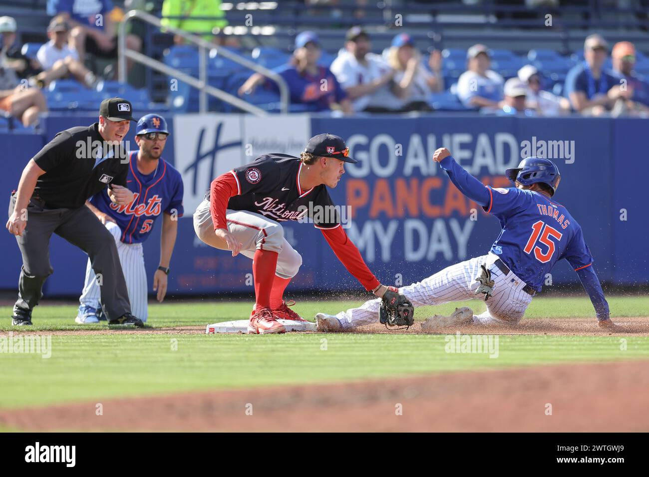 Port St Lucie, FL: New York Mets right fielder Rhylan Thomas (15 ...