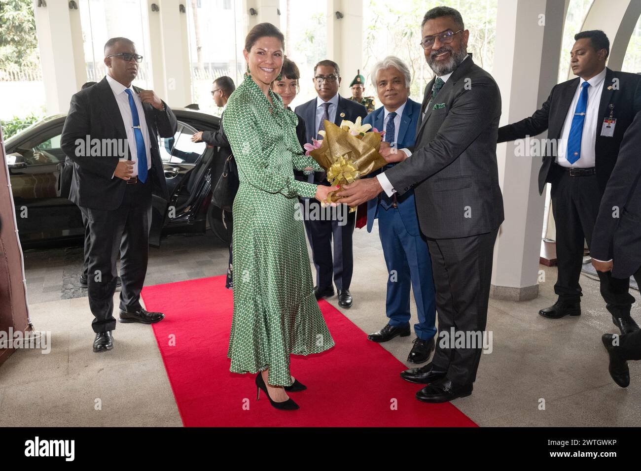 Dhaka, Bangladesh. 18th Mar, 2024. Crown Princess Victoria arrives at ...