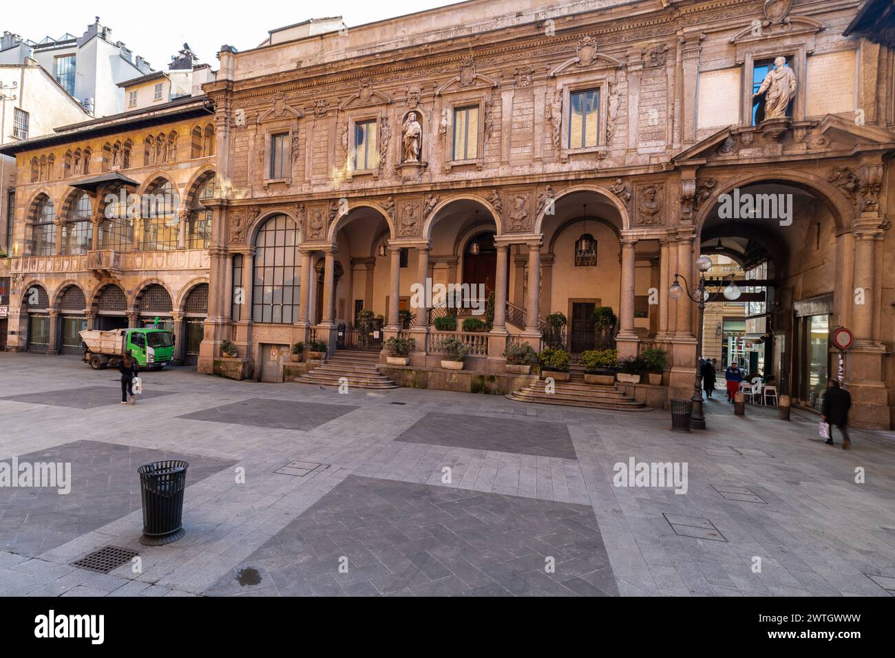 City view of downtown Milan, the fashion capital of the world with its ...