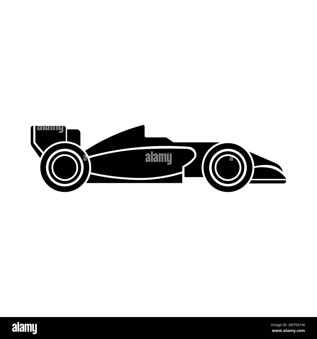 black vector racing car icon on white background Stock Vector Image ...