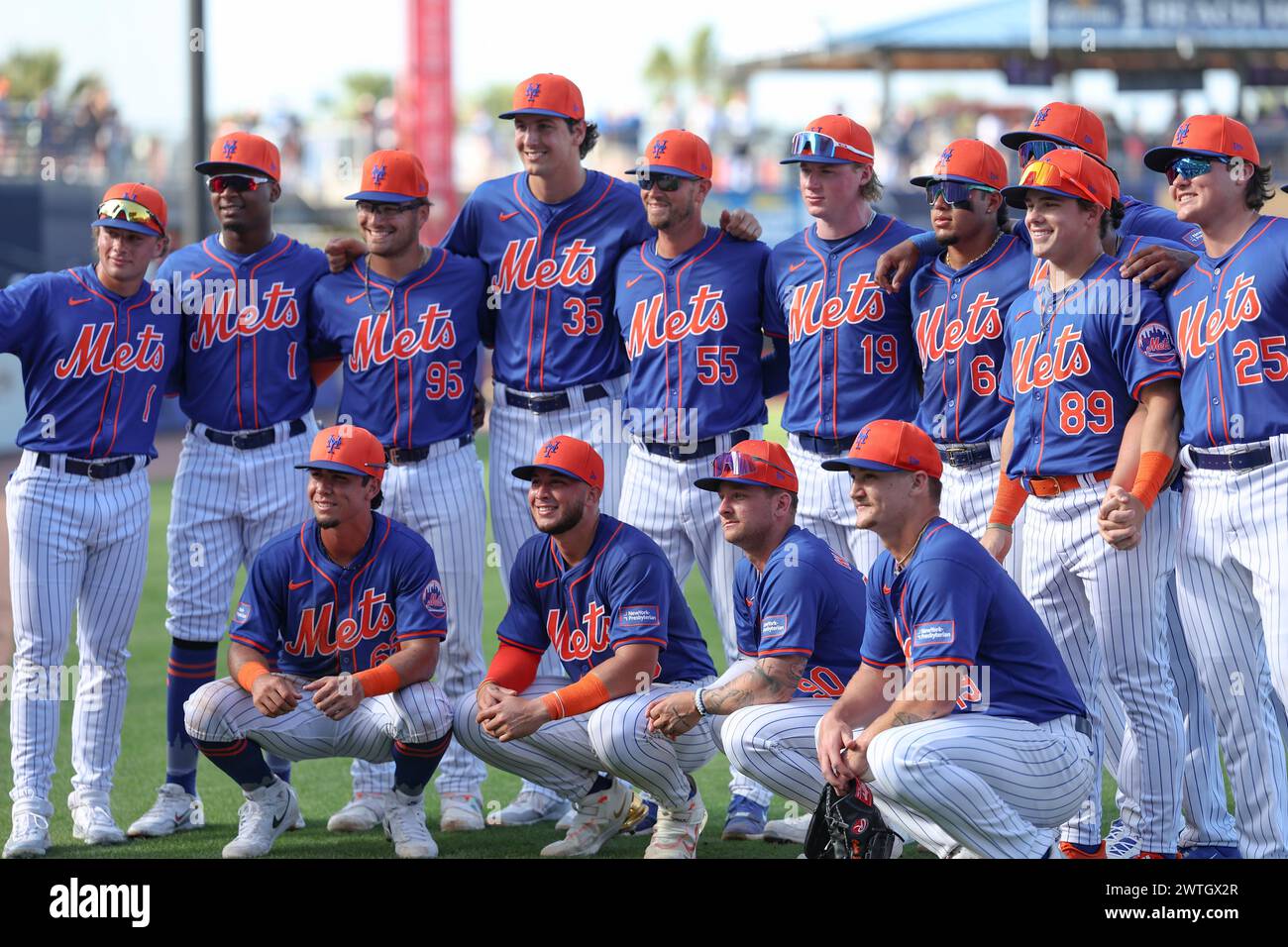 Port St Lucie, FL: The New York Mets prospects pose for a team photo ...