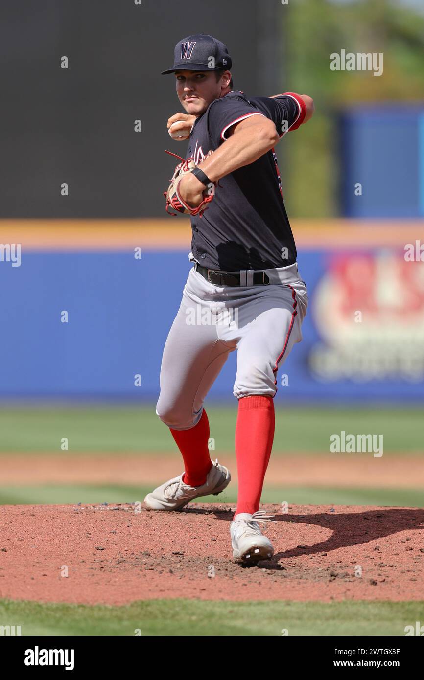 Port St Lucie, FL: Washington Nationals pitcher Travis Sykora (50 ...
