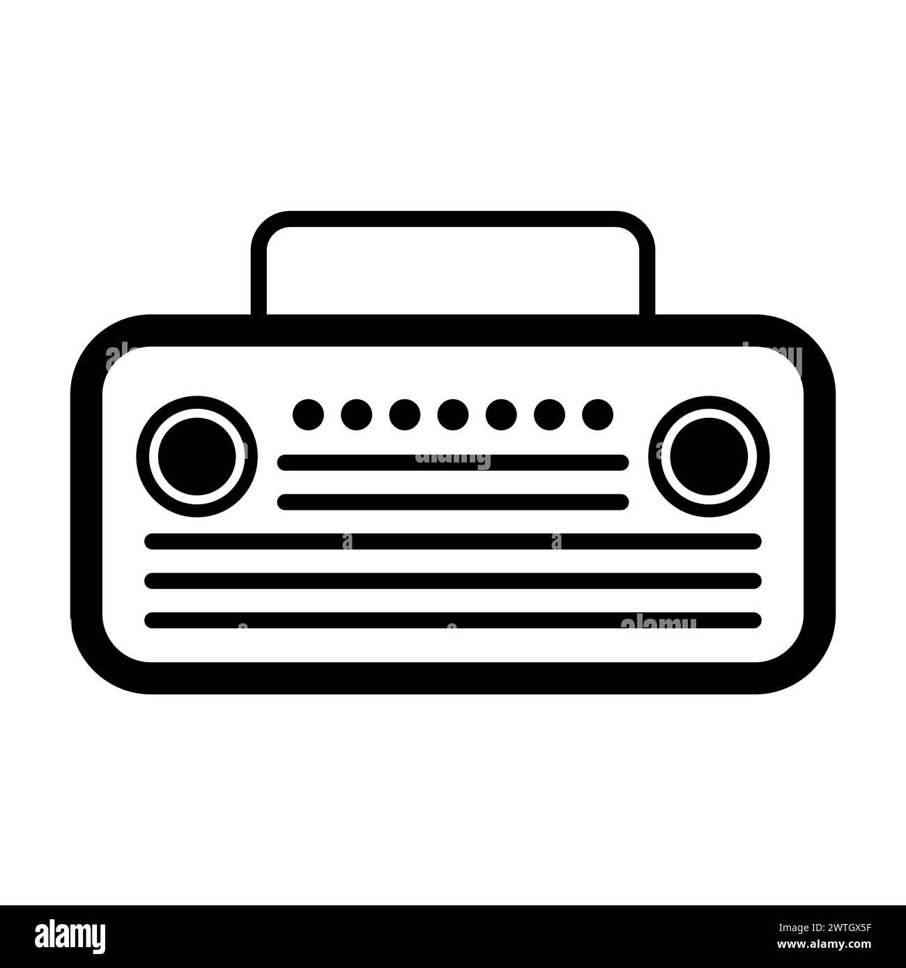 black vector radio icon on white background Stock Vector Image & Art ...