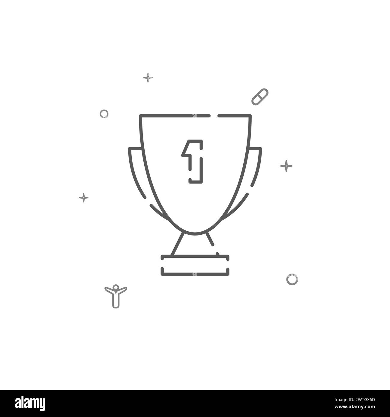 Winner Cup simple vector line icon. Symbol, pictogram, sign isolated on ...