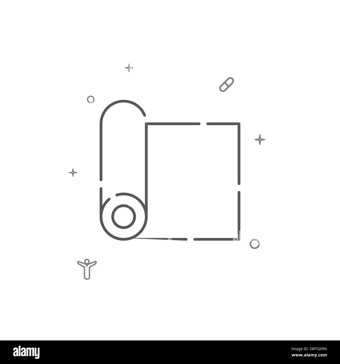 Yoga mat simple vector line icon. Symbol, pictogram, sign isolated on ...