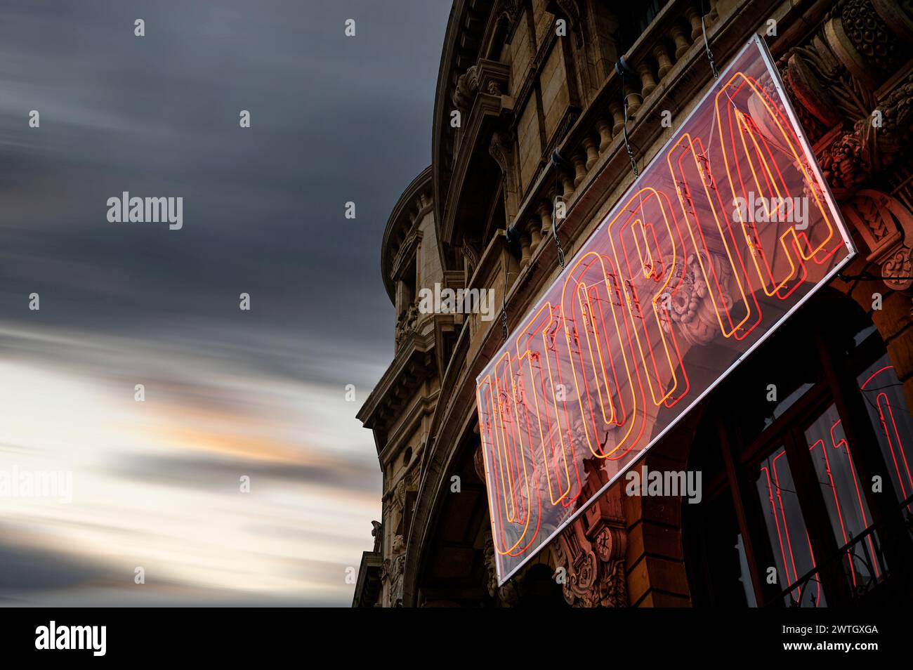 neon sign "Utopia Stock Photo - Alamy