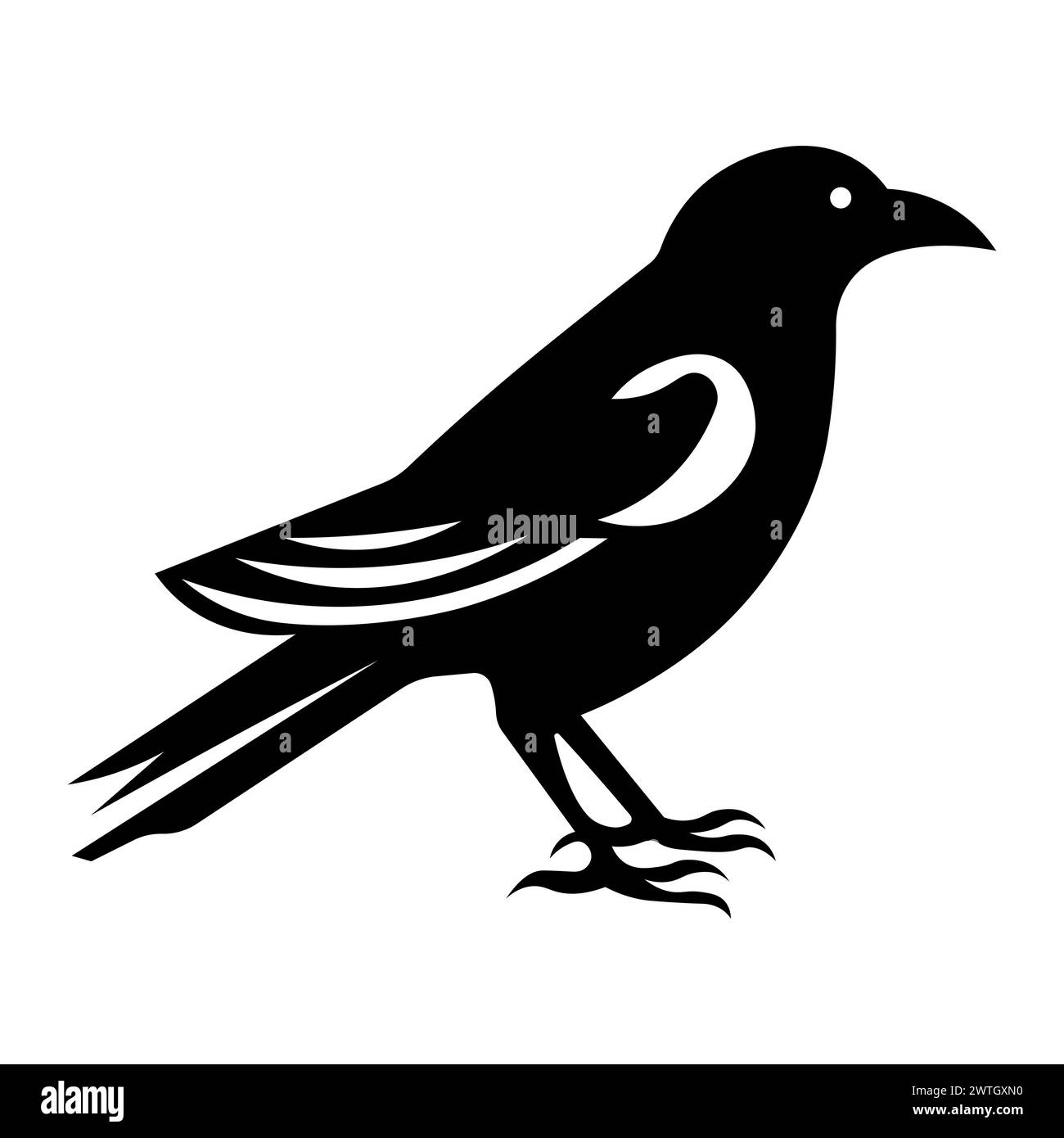 black vector raven icon on white background Stock Vector Image & Art ...