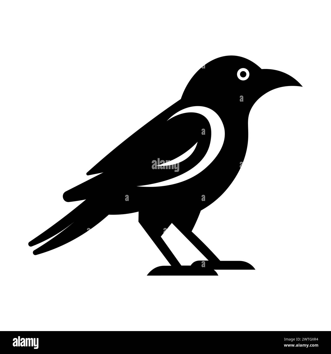 black vector raven icon on white background Stock Vector Image & Art ...