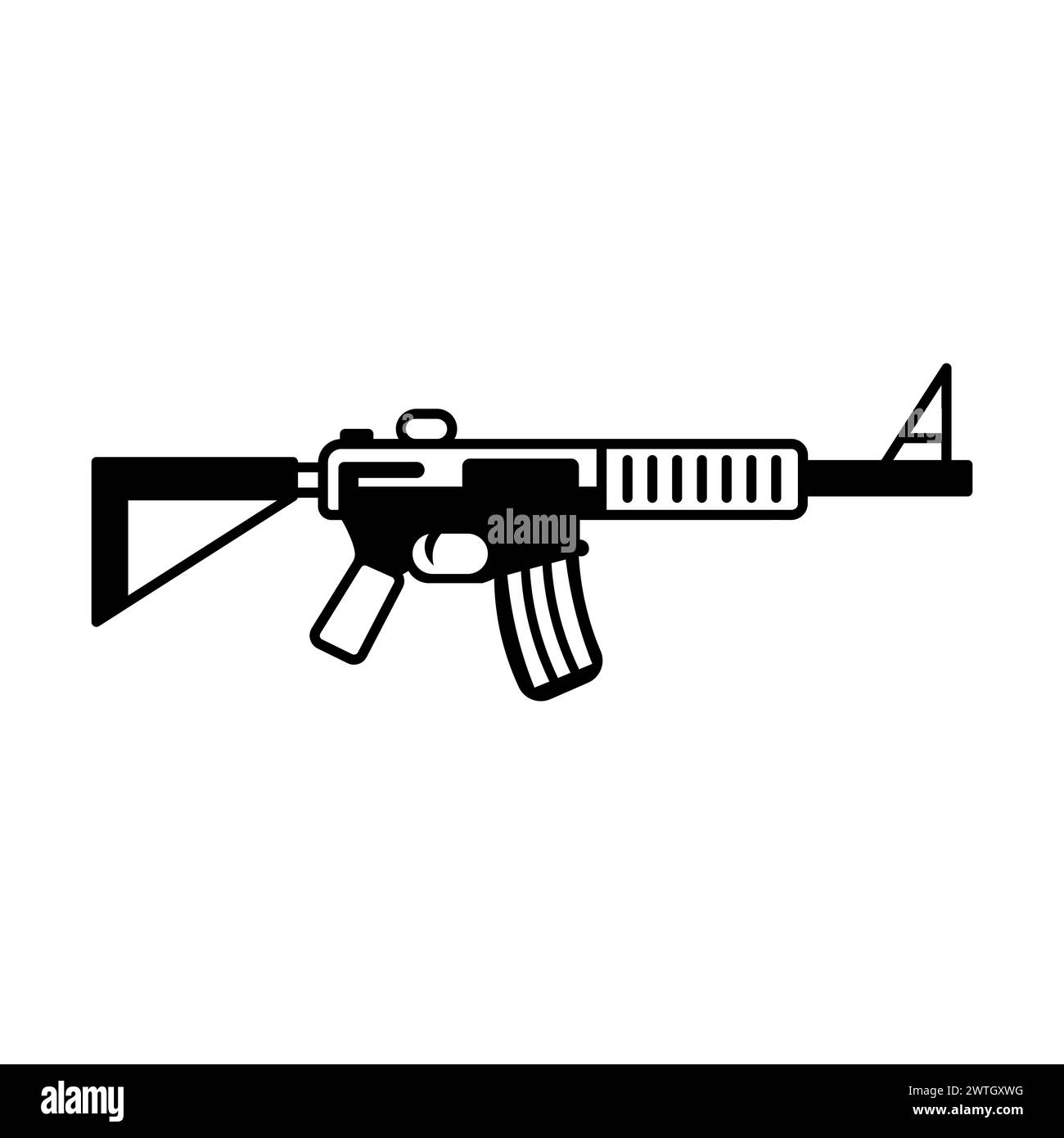 black vector rifle icon on white background Stock Vector Image & Art ...