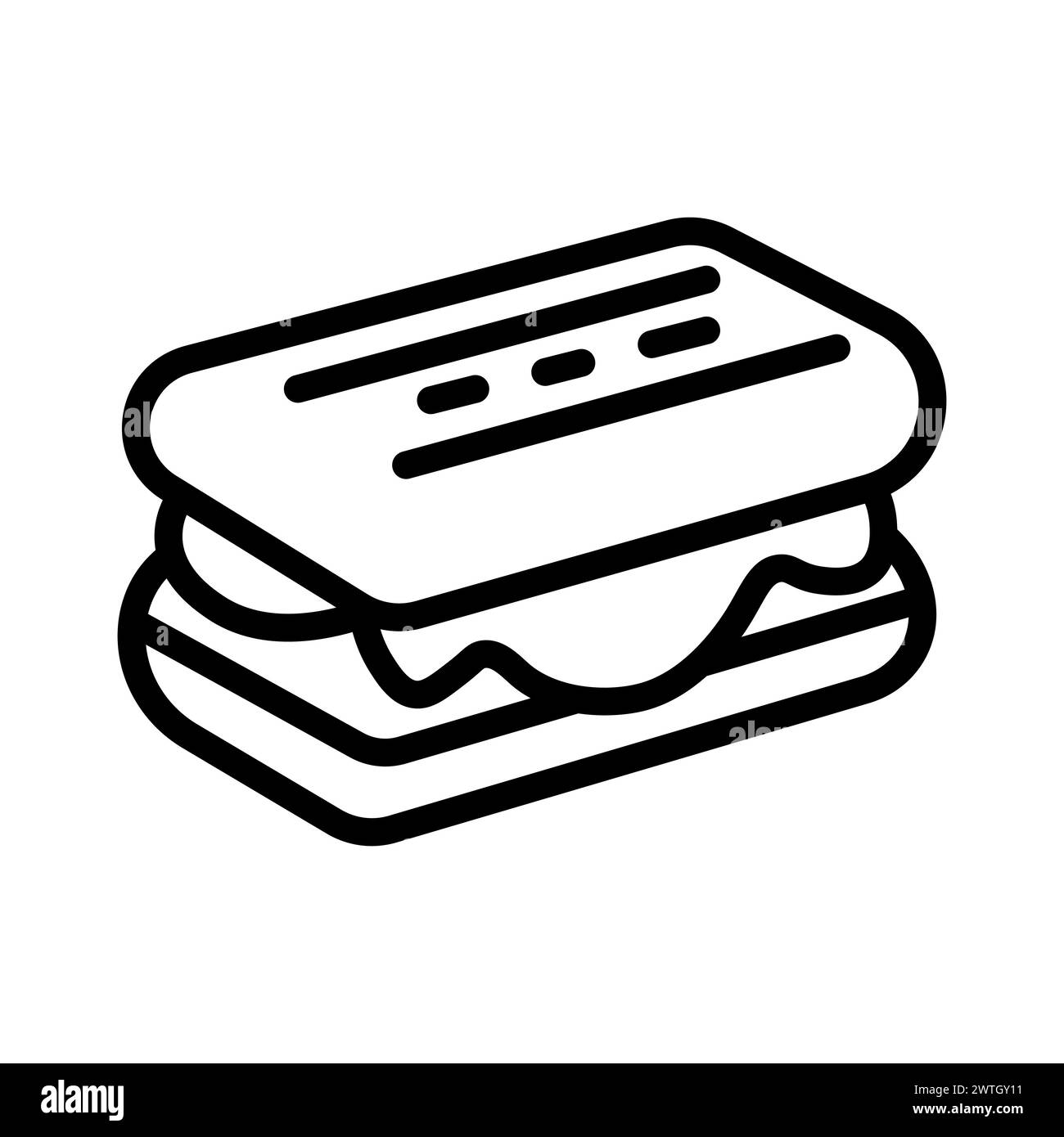 Sandwich cartoon icon lunch Black and White Stock Photos & Images - Alamy