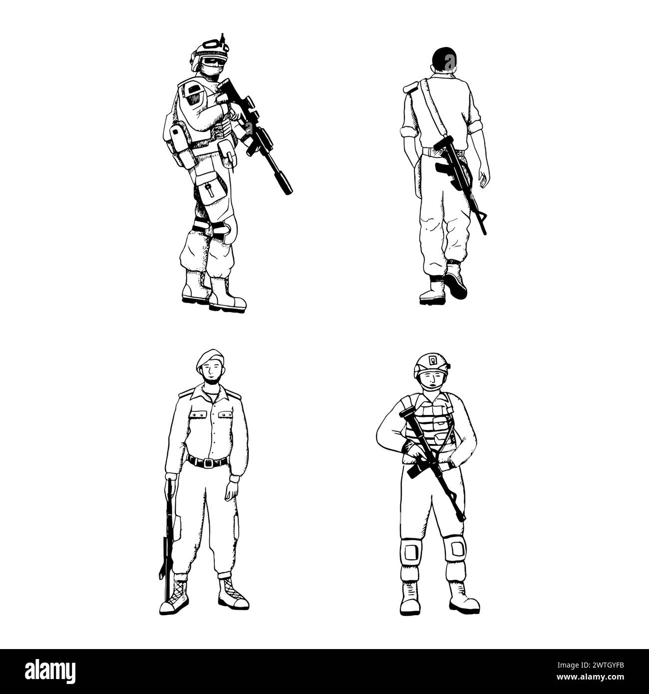 Modern army soldiers in uniform with assault rifle Stock Vector Image ... Modern army soldiers in uniform with assault rifle Stock Vector Image ...