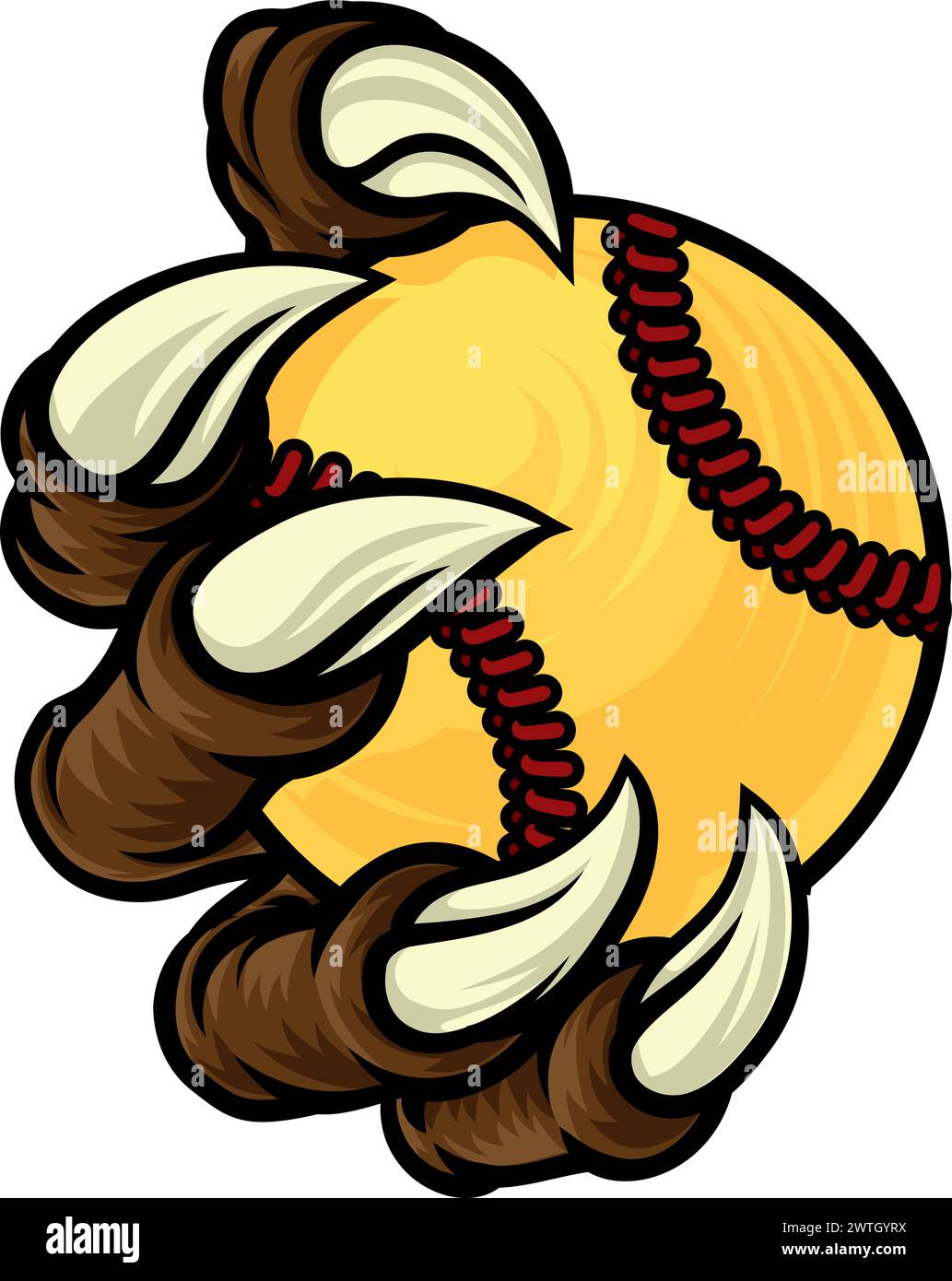 Softball Ball Claw Cartoon Monster Animal Hand Stock Vector Image & Art ...