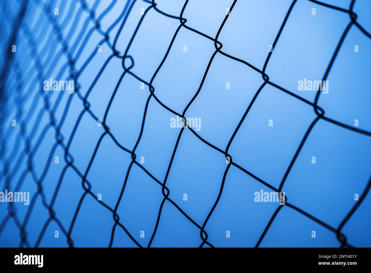 Steel chain link fence as border and obstacle, selective focus Stock ...