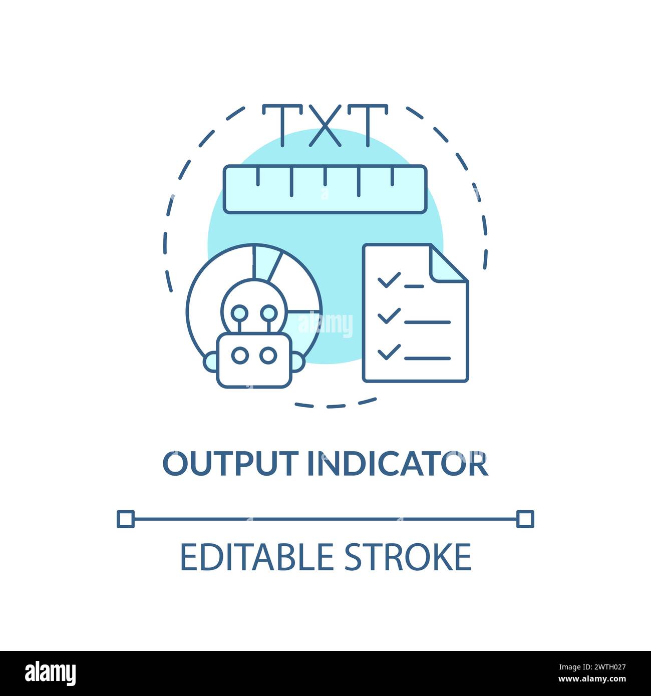 Output indicator soft blue concept icon Stock Vector Image & Art - Alamy