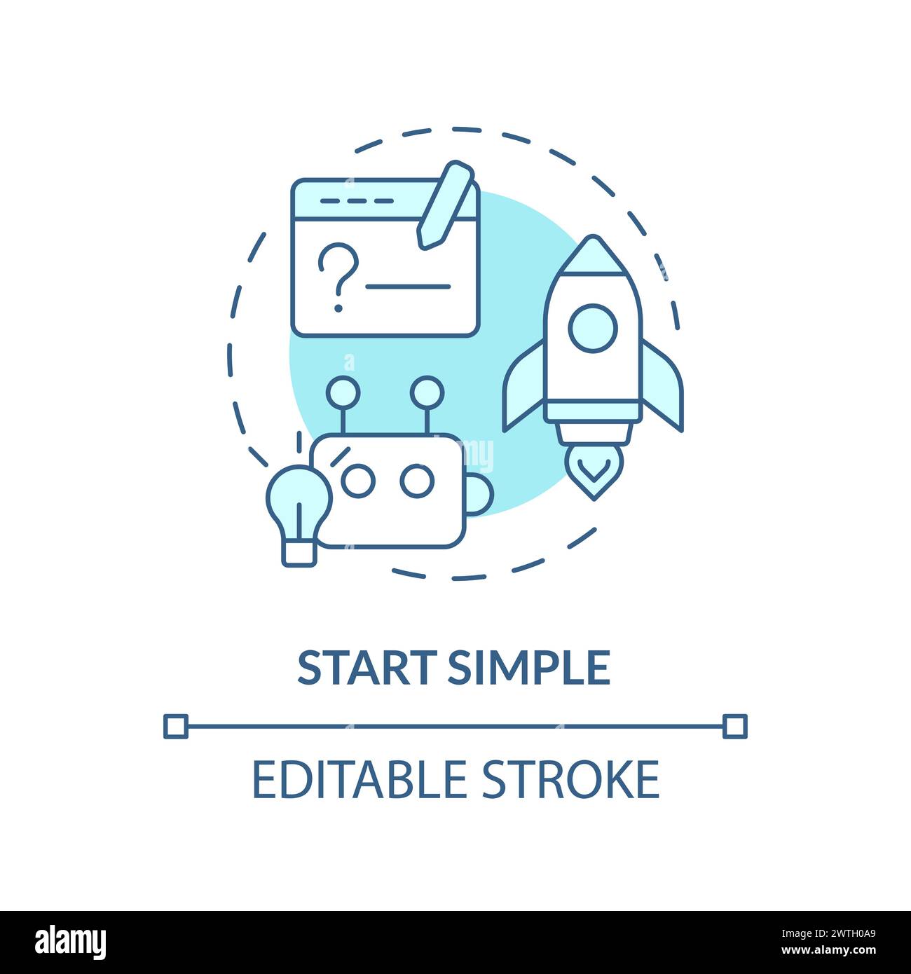 Start simple soft blue concept icon Stock Vector Image & Art - Alamy