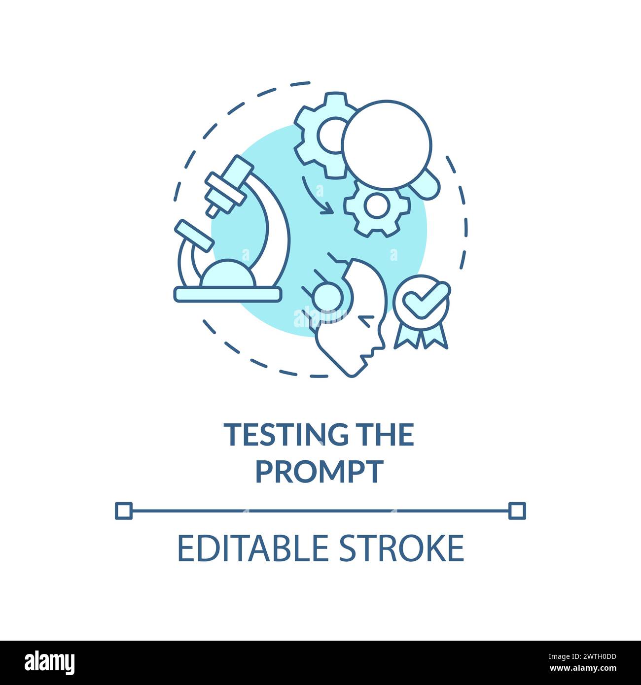 Testing prompt soft blue concept icon Stock Vector Image & Art - Alamy