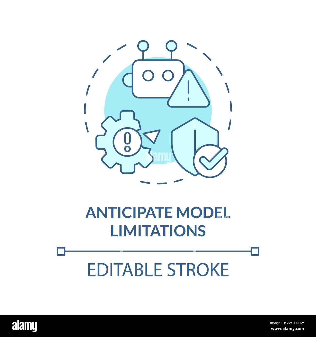 Anticipate model limitations soft blue concept icon Stock Vector Image ...