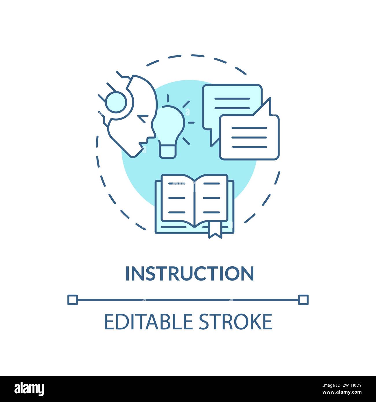 Instruction soft blue concept icon Stock Vector Image & Art - Alamy