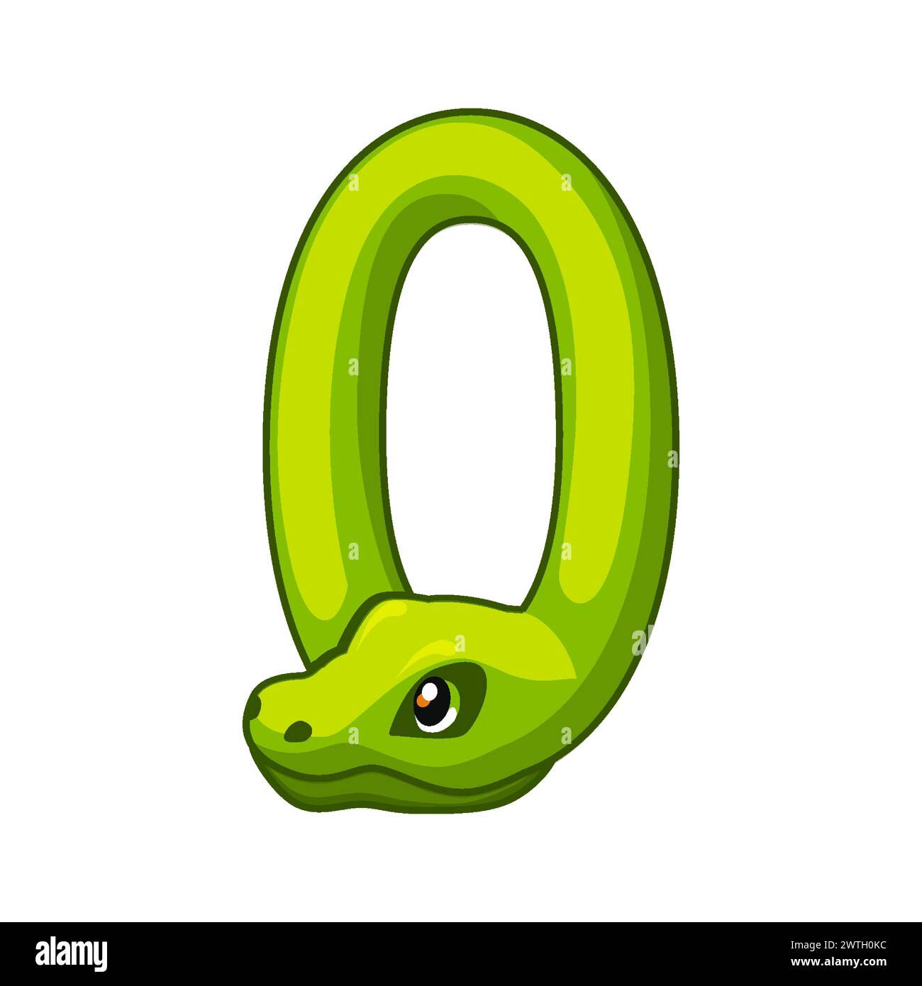 Snake font. Digit 0. Cartoon Zero number Stock Vector Image & Art - Alamy