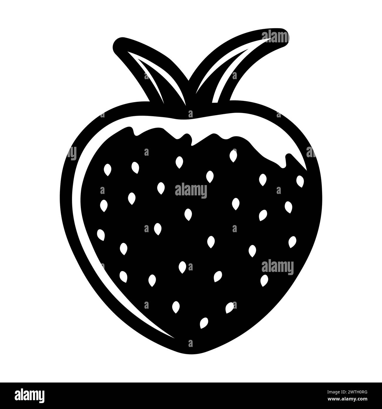 Fruit food strawberry strawberry fruit Black and White Stock Photos ...