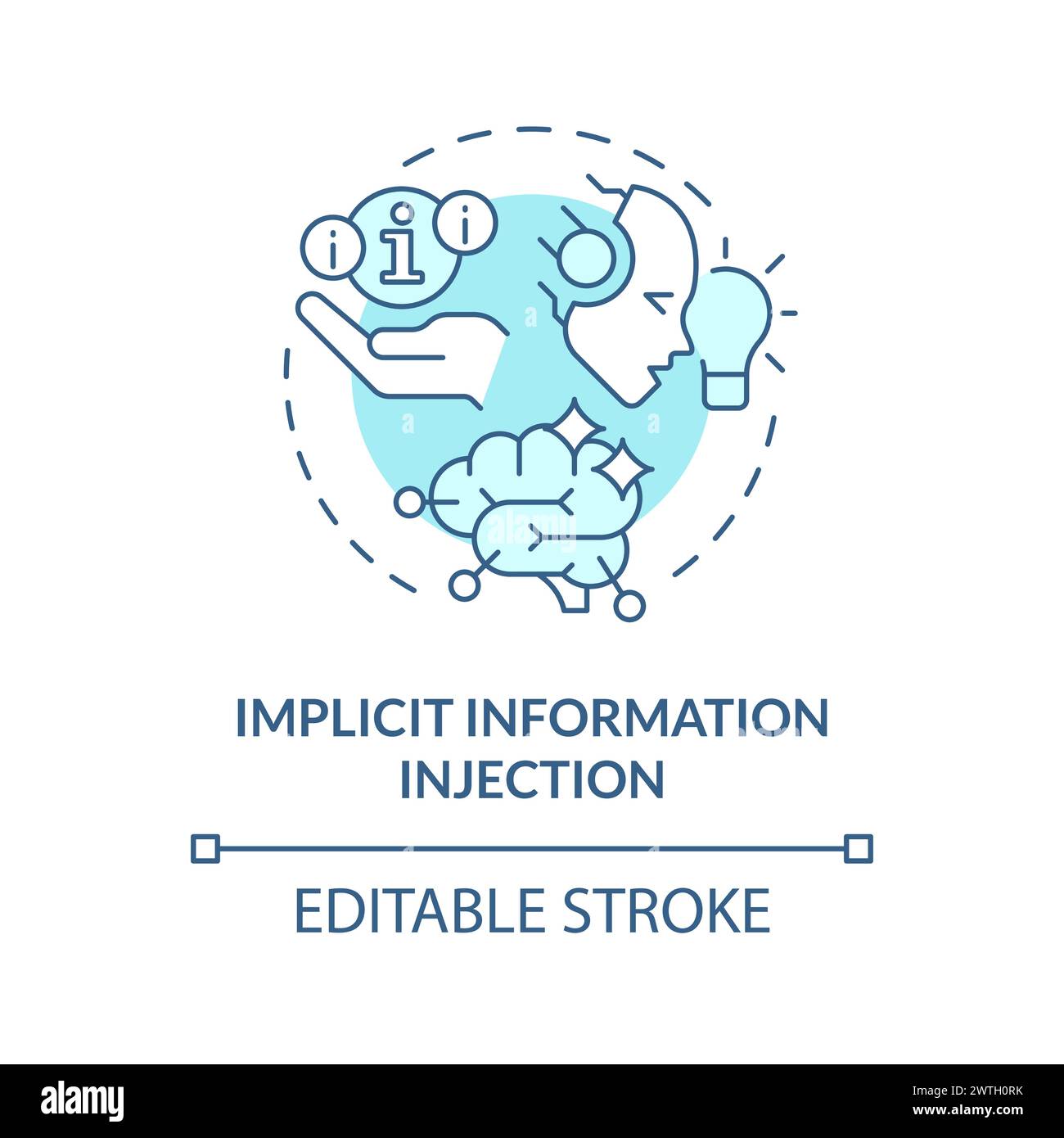 Implicit information injection soft blue concept icon Stock Vector ...