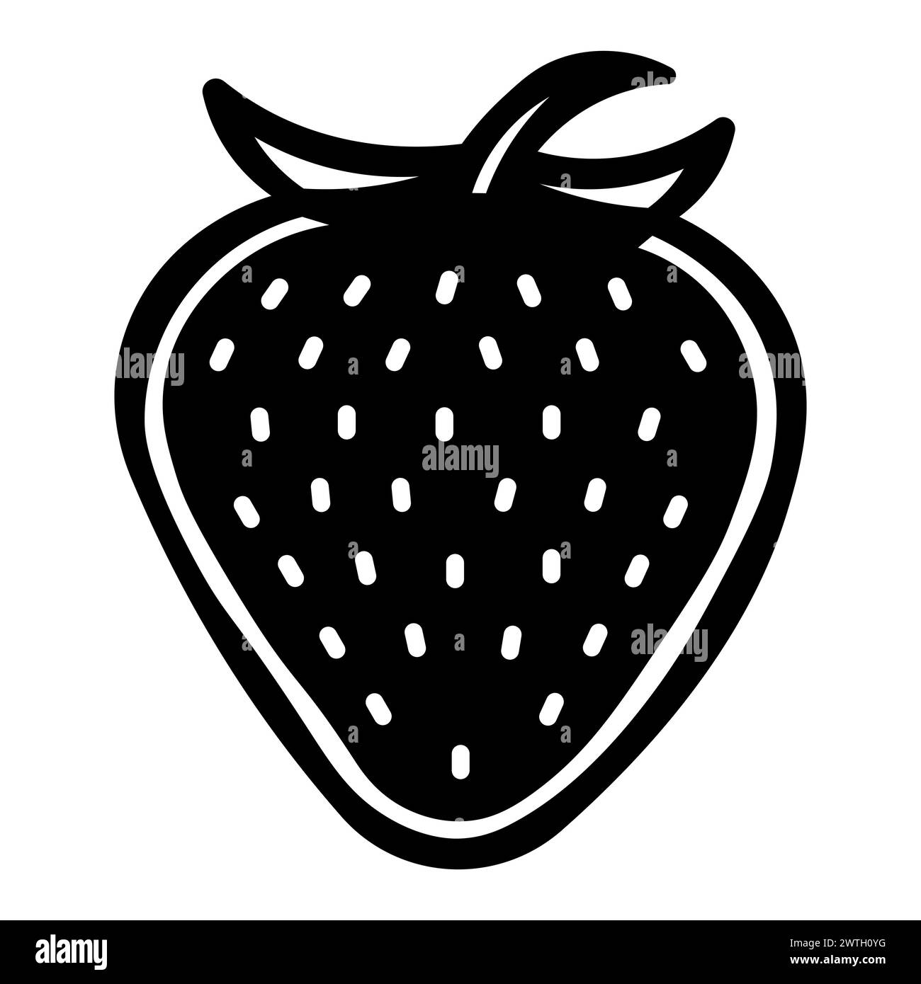 black vector strawberry icon on white background Stock Vector Image ...