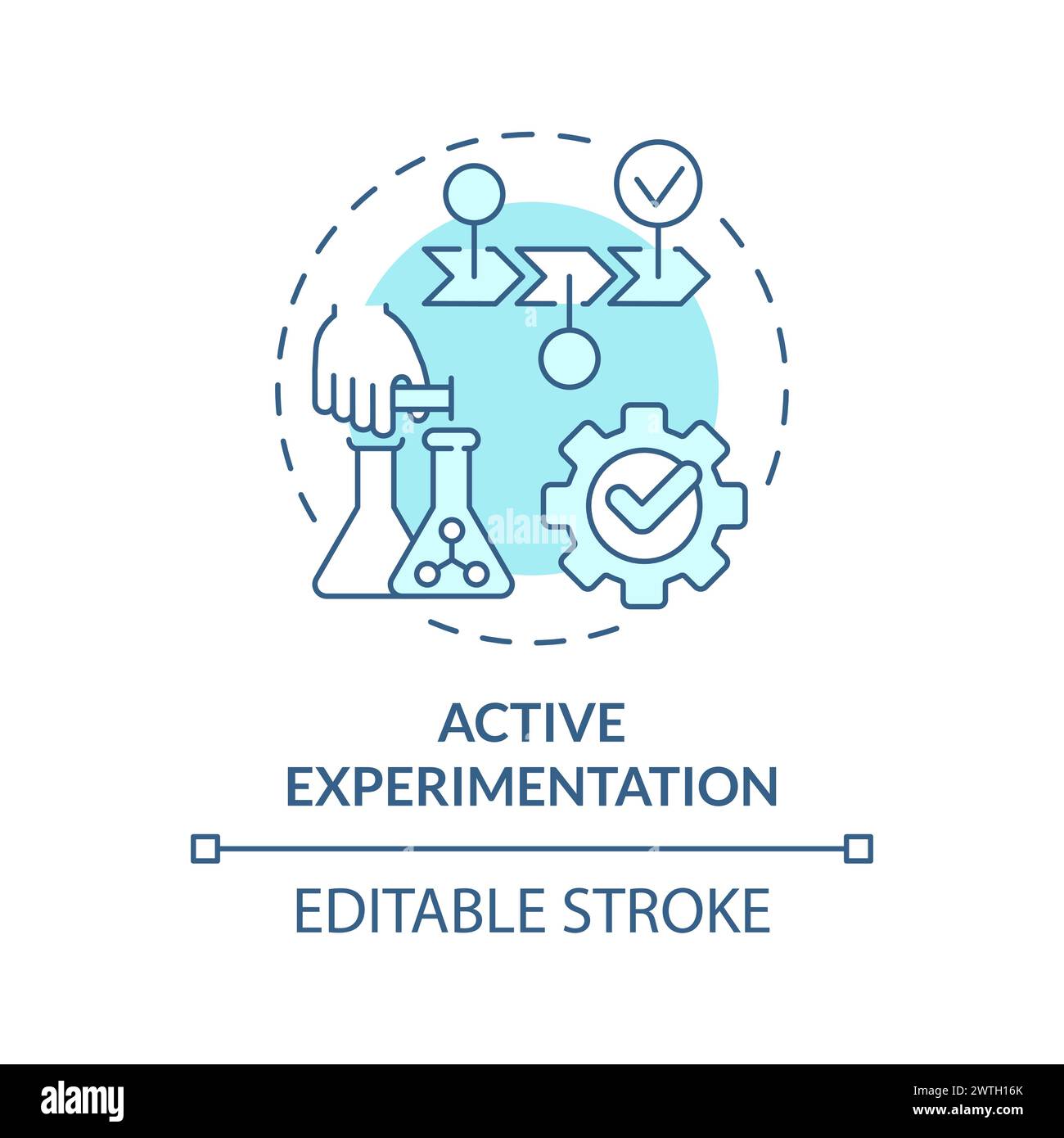 Active Experimentation Soft Blue Concept Icon Stock Vector Image And Art
