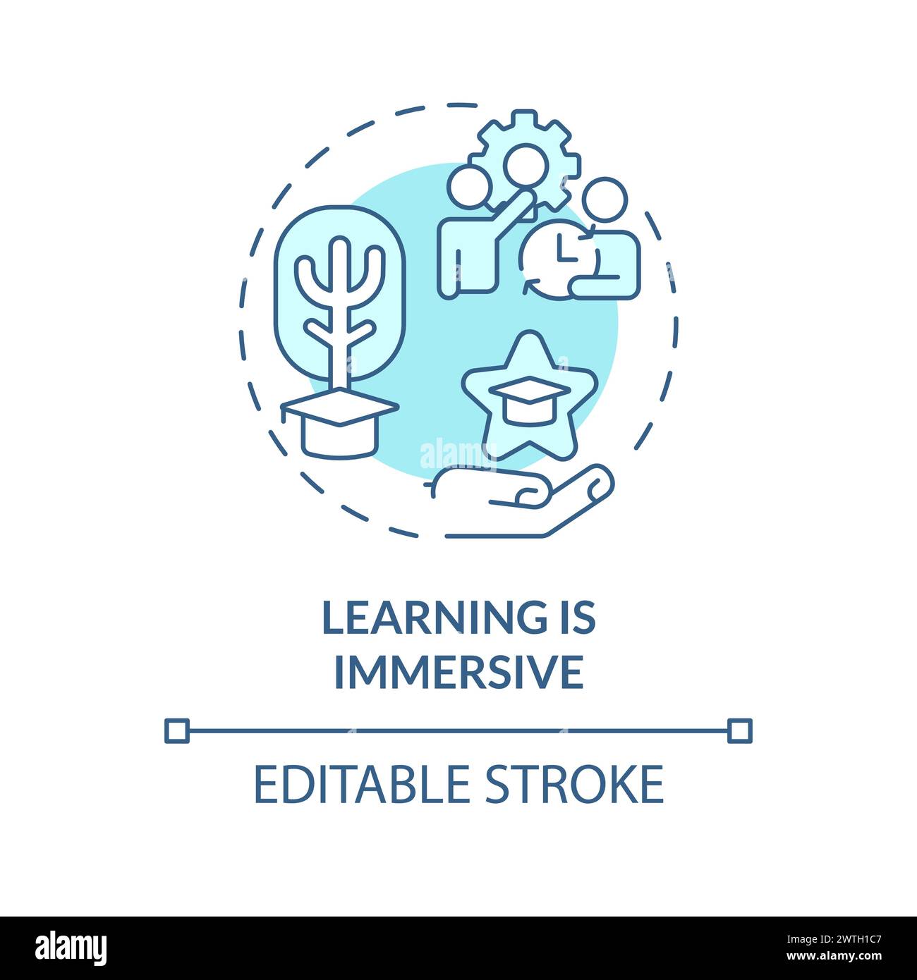 Learning is immersive soft blue concept icon Stock Vector Image & Art ...