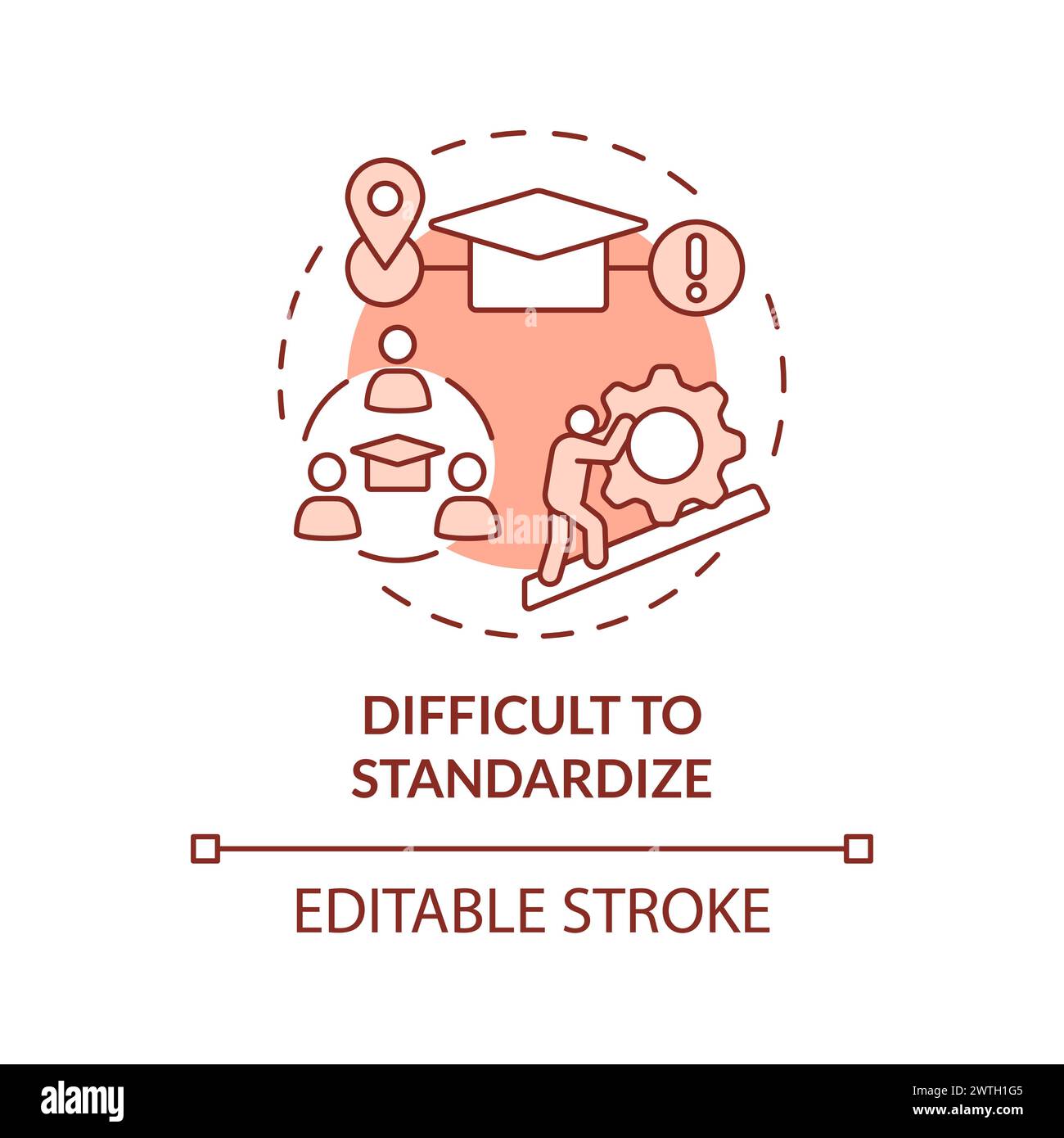 Difficult to standardize red concept icon Stock Vector Image & Art - Alamy