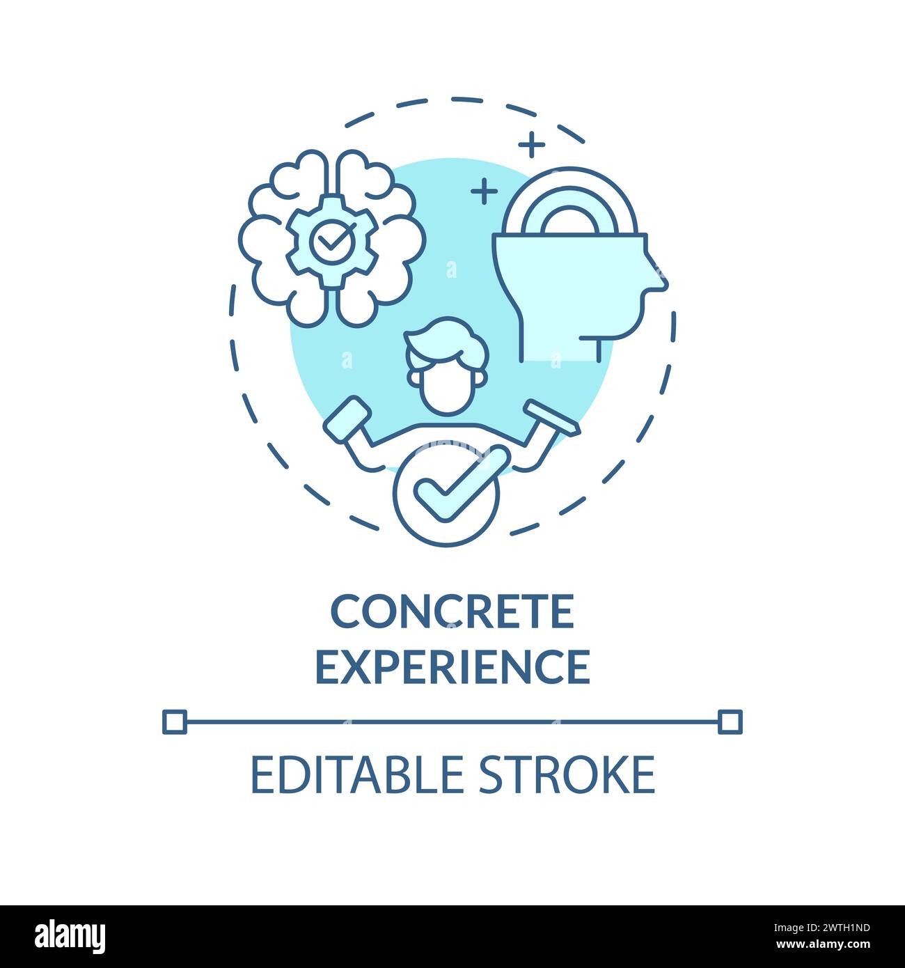 Concrete experience soft blue concept icon Stock Vector Image & Art - Alamy
