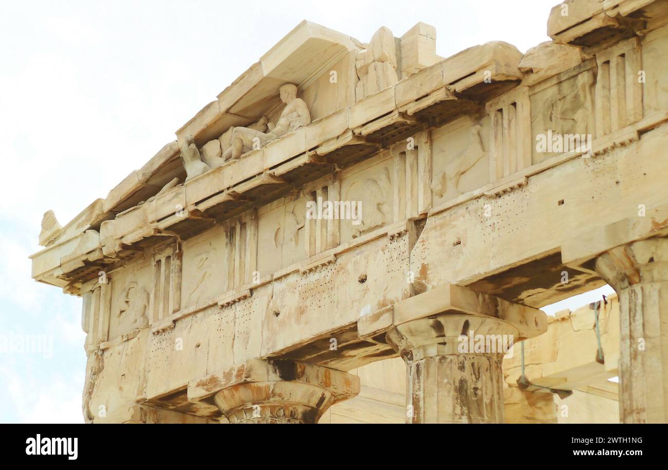 Remains of the Details of Tympanum of the Parthenon, an Iconic Ancient ...