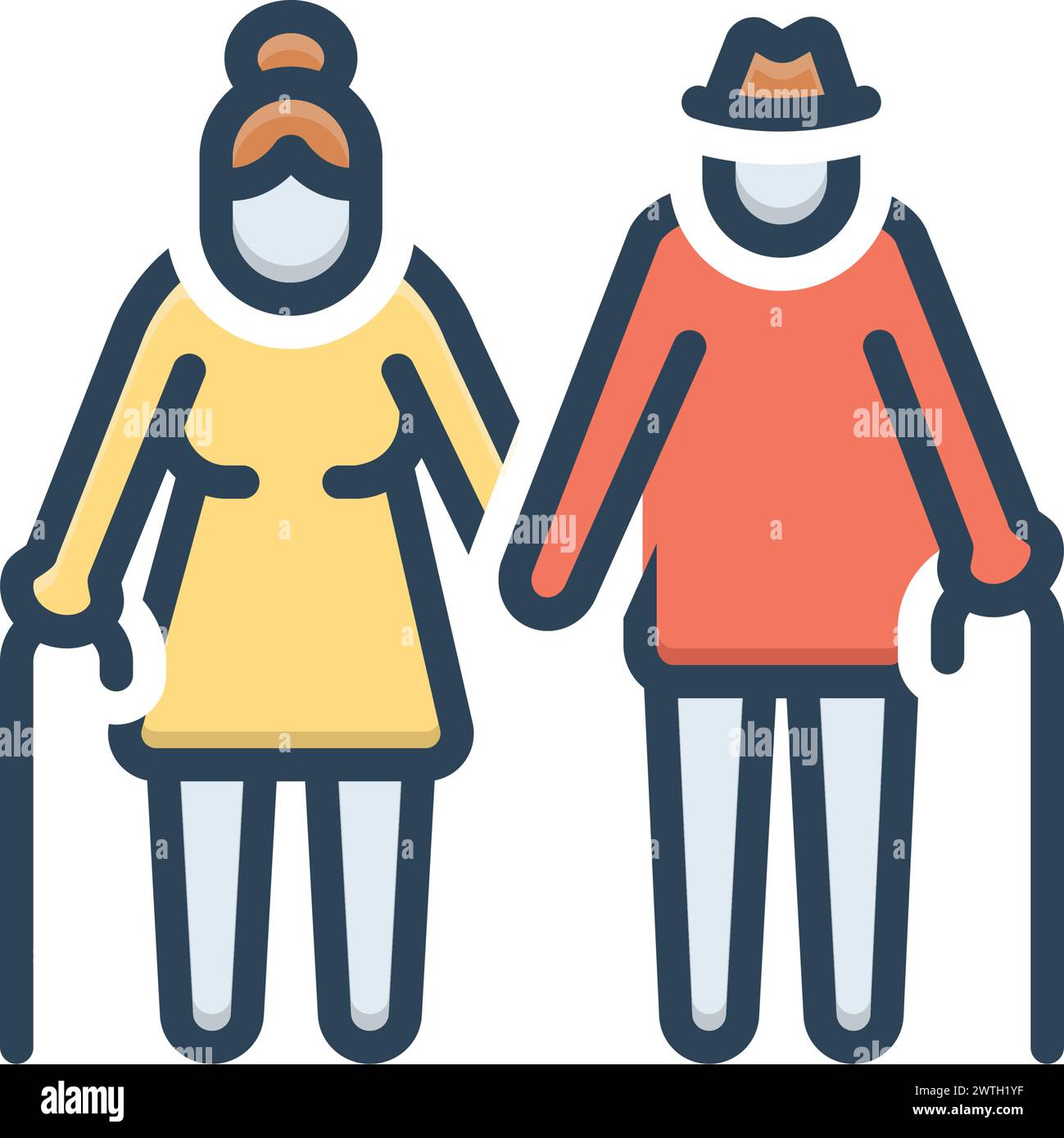 Vector illustration romantic retired couple hi-res stock photography ...