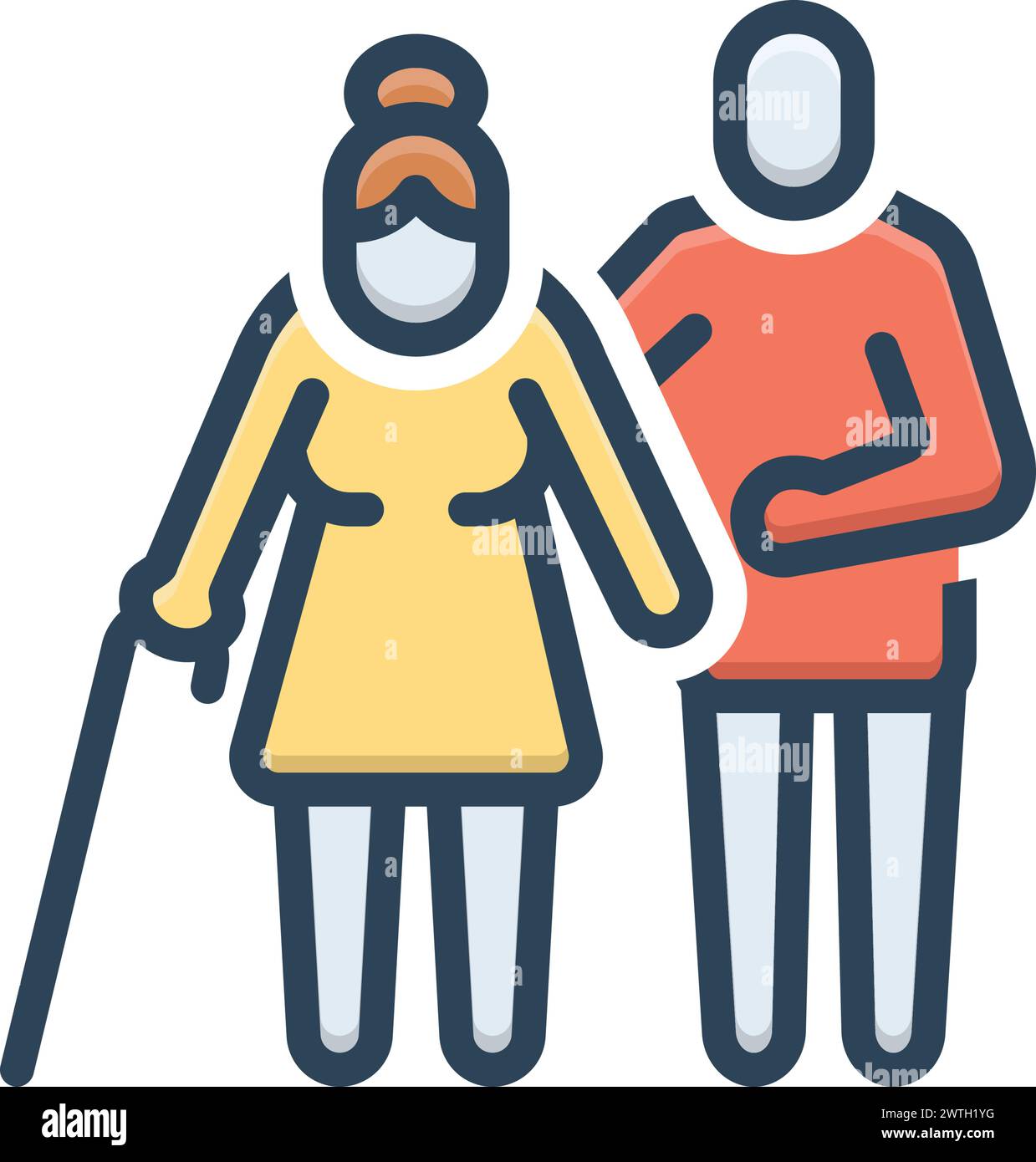 Caretaker elderly Stock Vector Images - Alamy