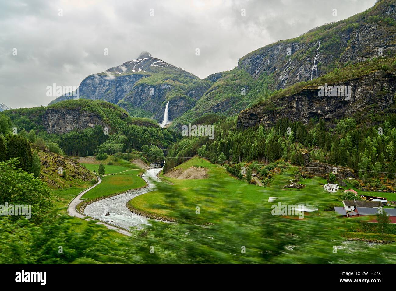 View from the most beautiful train journey with Flamsbana between Flam and Myrdal in Aurland ...