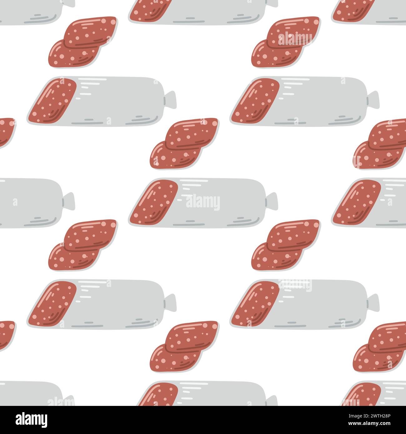 Sliced salami seamless pattern vector graphics Stock Vector Image & Art ...