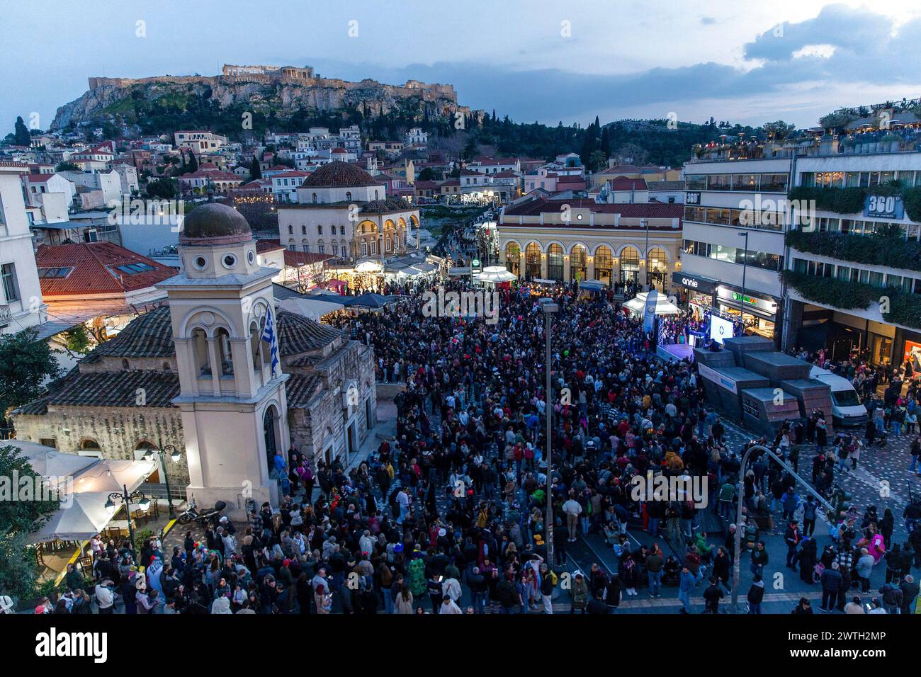 Athens, Greece. 17th Mar, 2024. People attend a carnival celebration at ...