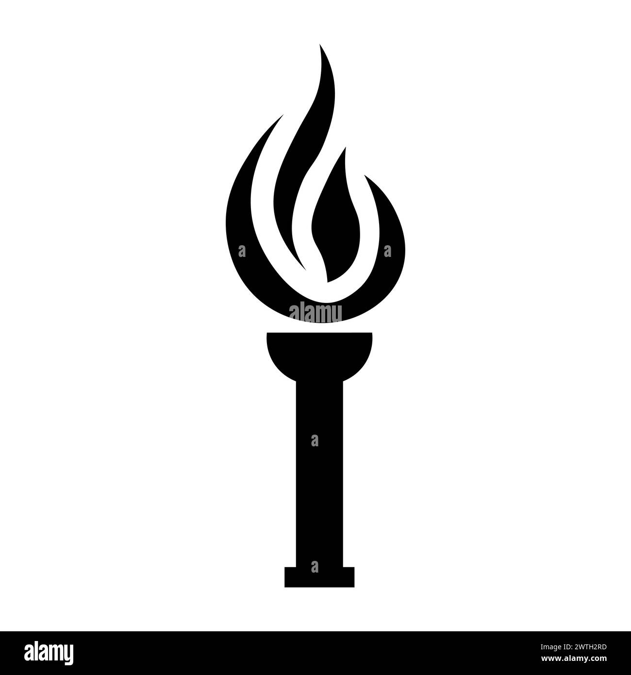 black vector torch icon on white background Stock Vector Image & Art ...