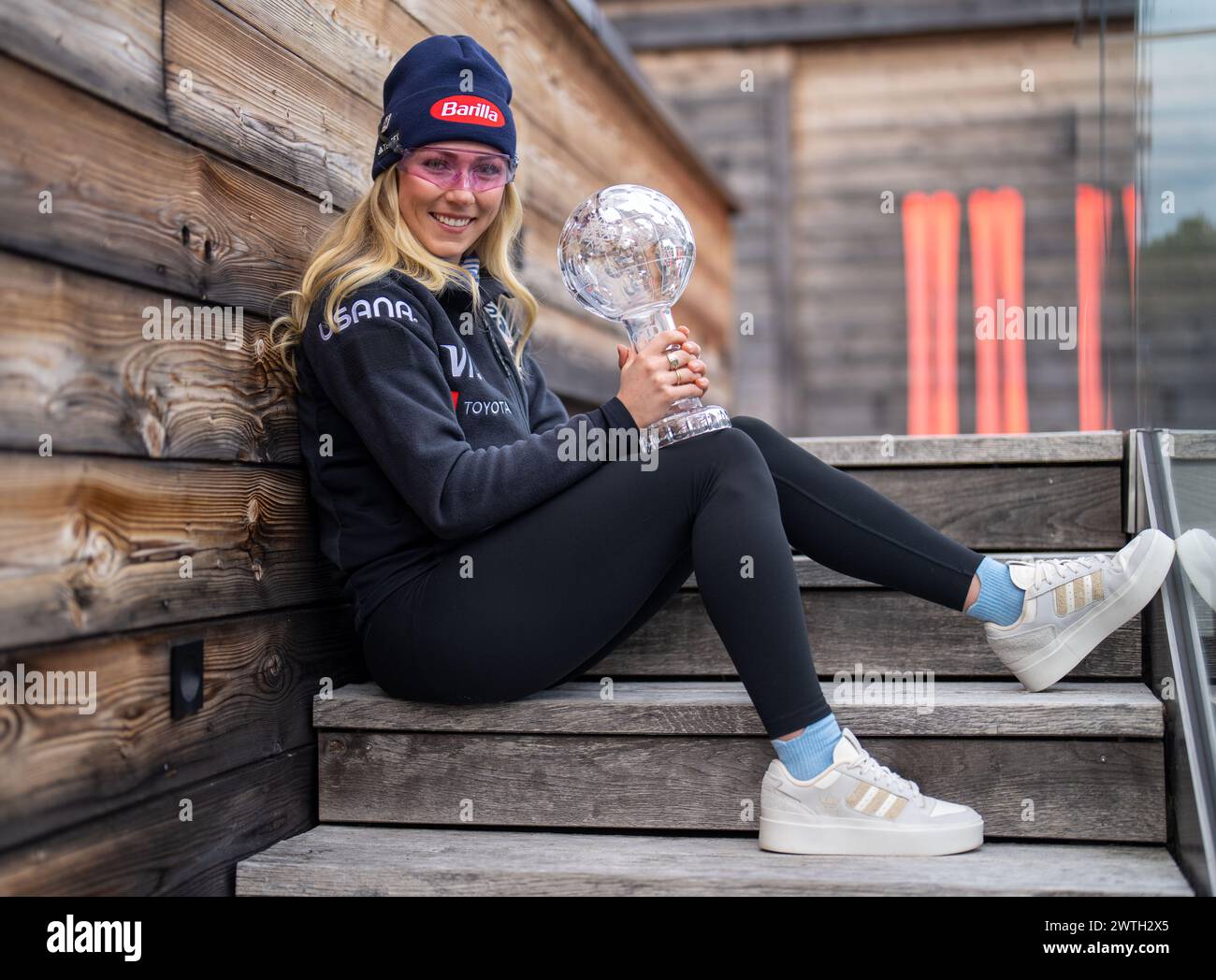Slalom over all World Cup winner Mikaela Shiffrin of the USA with ...