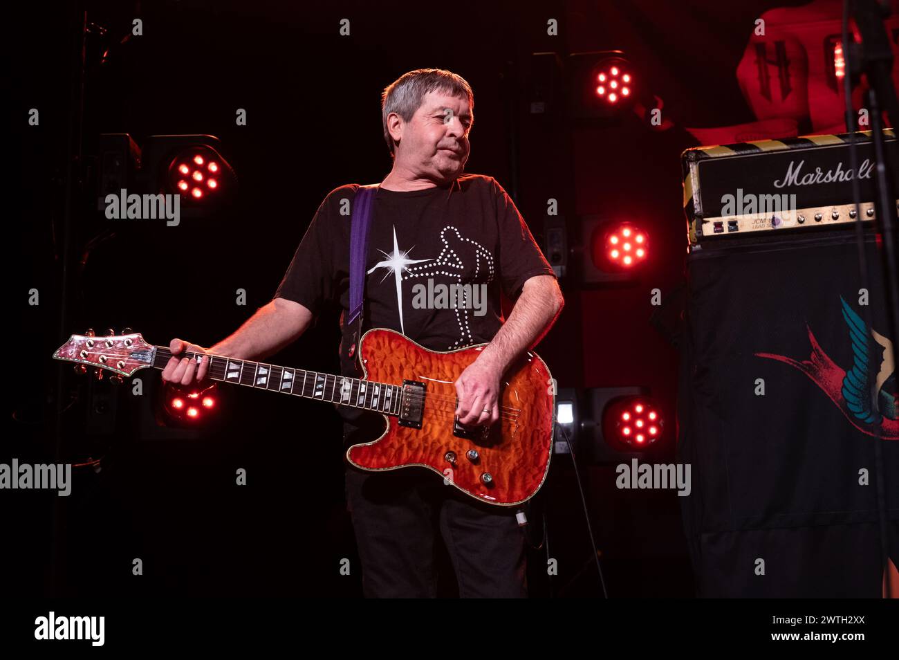 Glasgow, Scotland,17th March 2024, Ian McCallum of Stiff Little Fingers ...