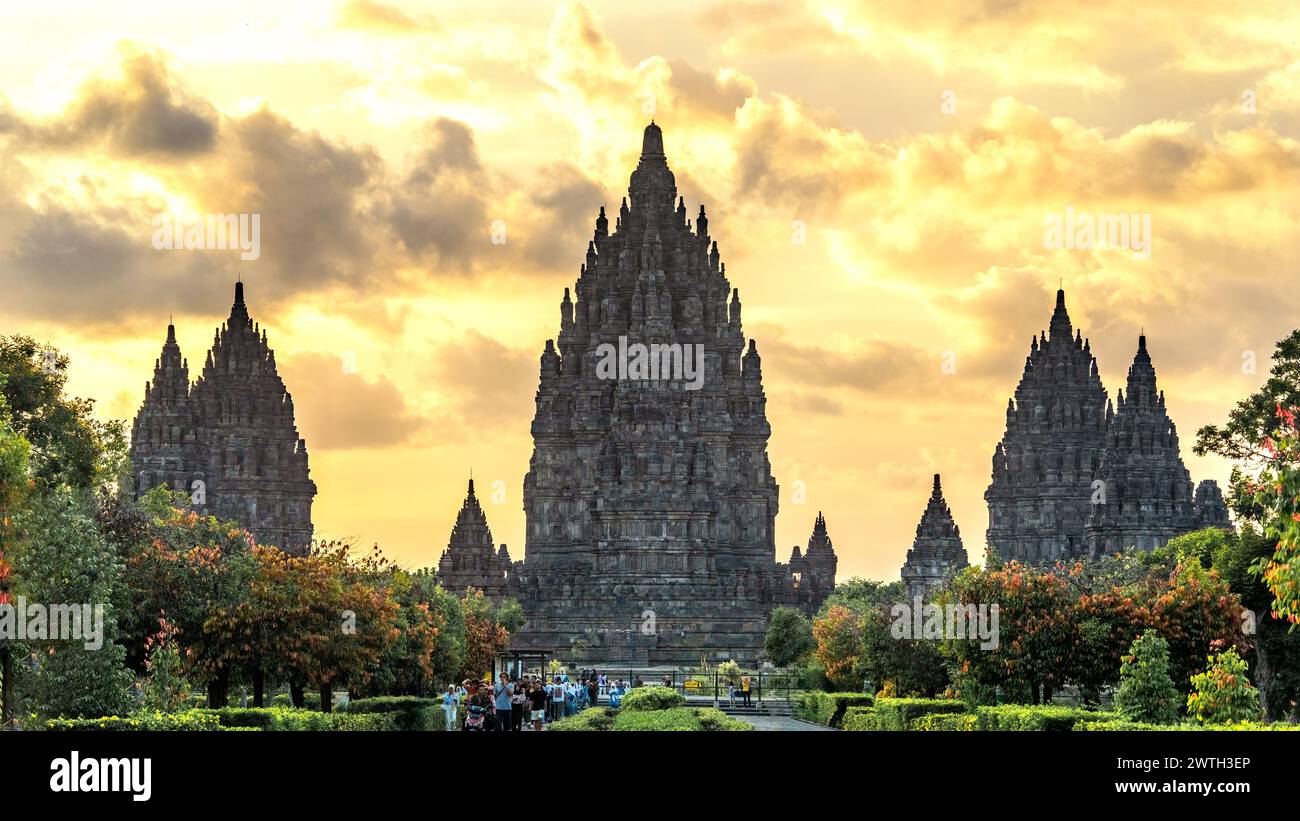 An aerial view of Prambanan Temple, Yogyakarta, Java, Indonesia Stock ...