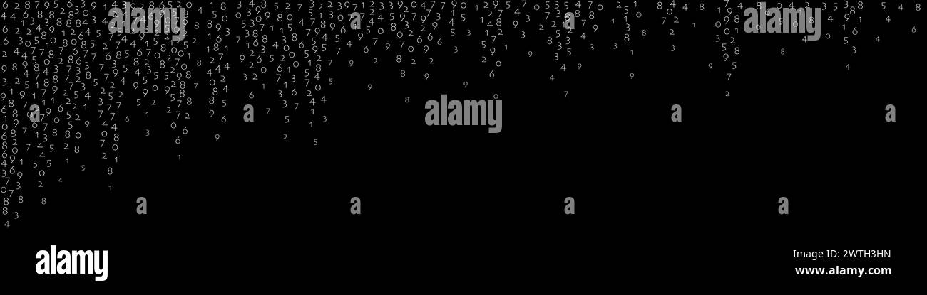 Falling Numbers Big Data Concept Binary White Flying Digits