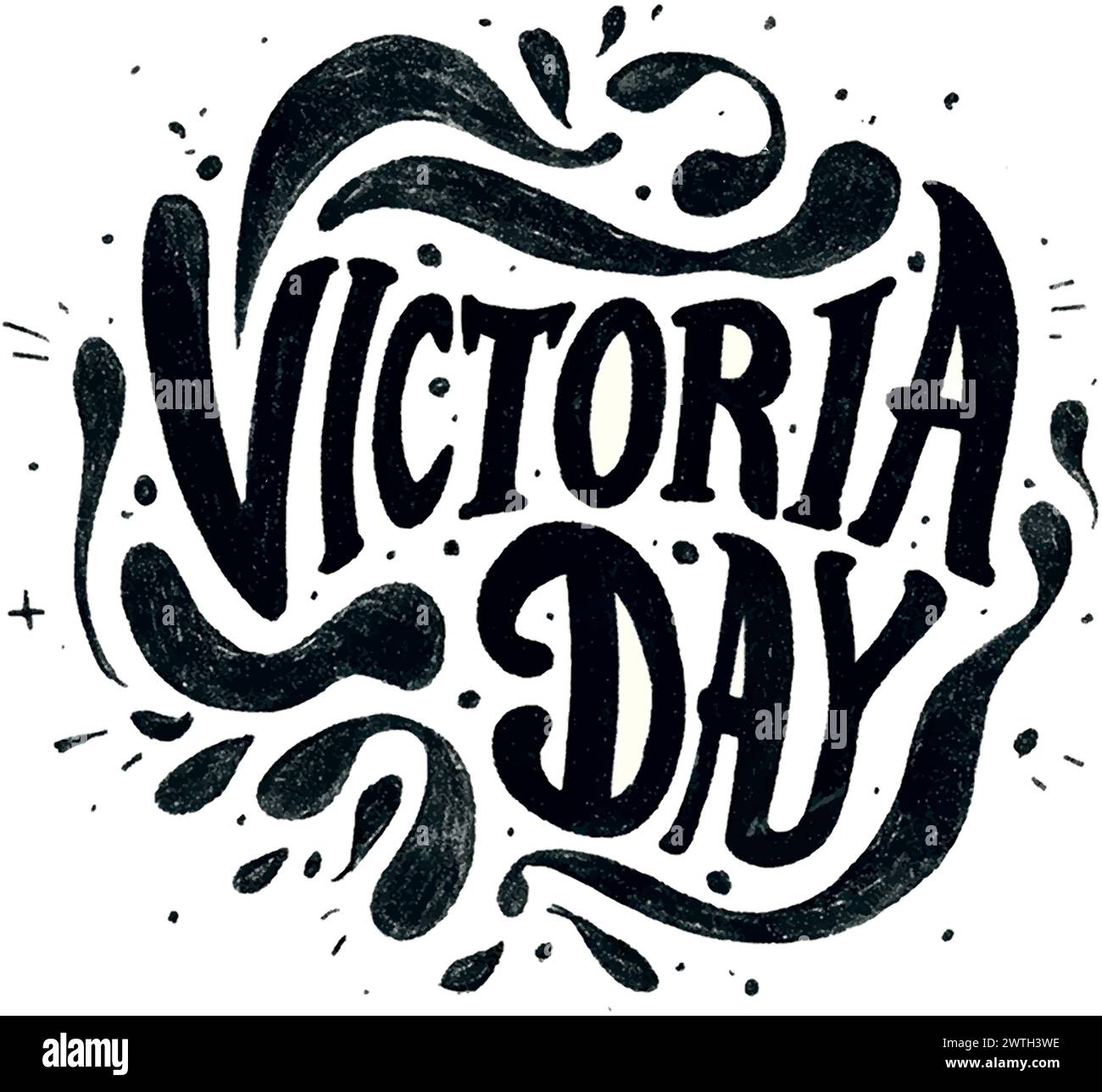 black and white drawing of a splash of water with the words Victoria ...