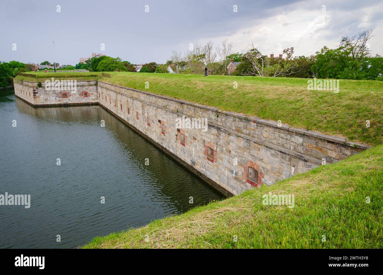 Fort Monroe National Monument, in Hampton, Virginia, at Old Point ...