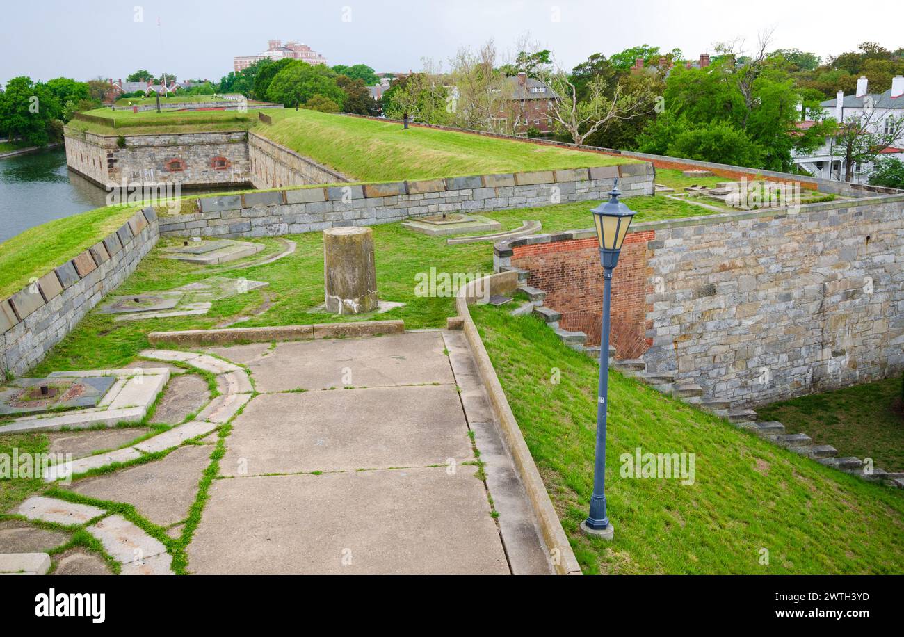 Fort Monroe National Monument, in Hampton, Virginia, at Old Point ...